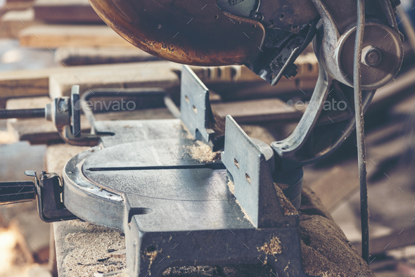 woodworking workshop of carpenters work table with different tools and ...