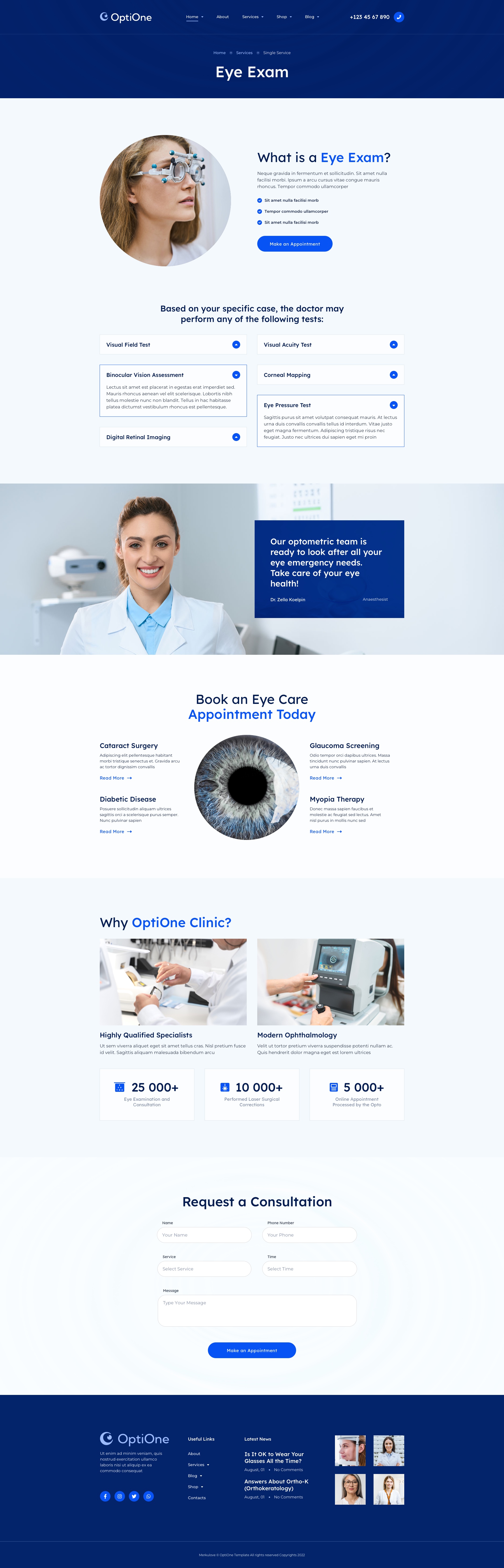 OptiOne – Eye Care Center Template for Photoshop by merkulove | ThemeForest