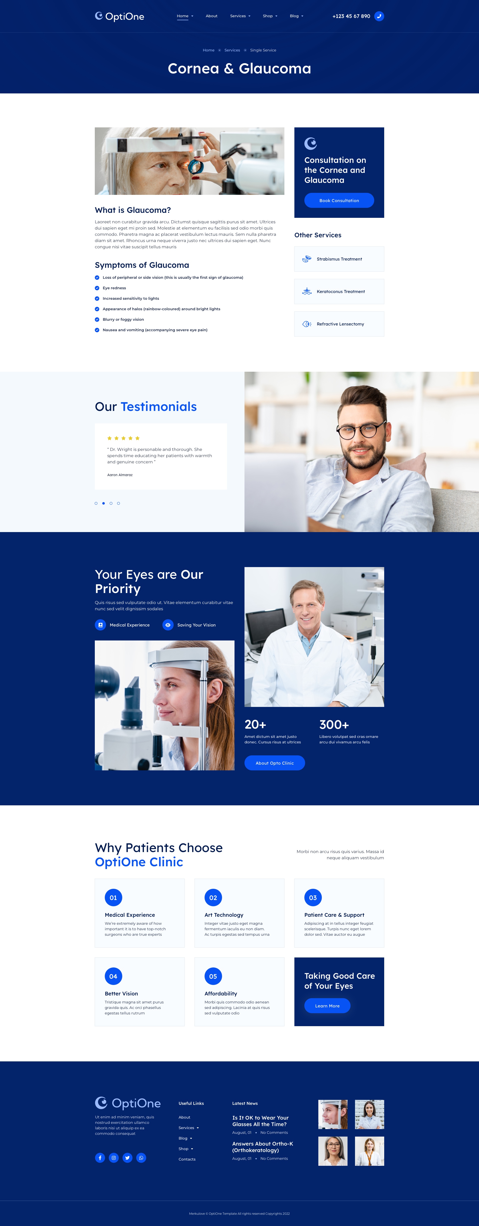 OptiOne – Eye Care Center Template for Photoshop by merkulove | ThemeForest