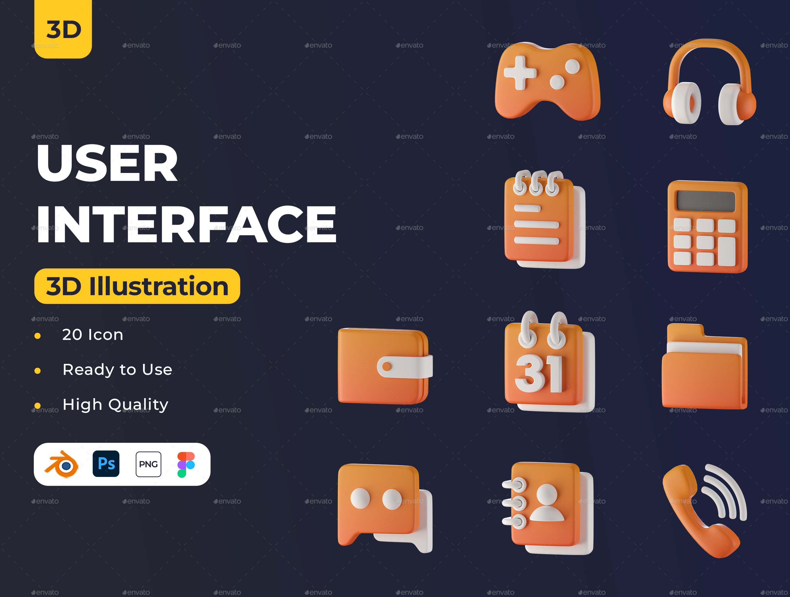 User Interface 3D Icon, Icons | GraphicRiver