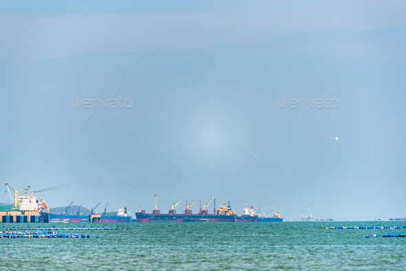 Logistics and transportation of cargo freight ship and cargo container ...