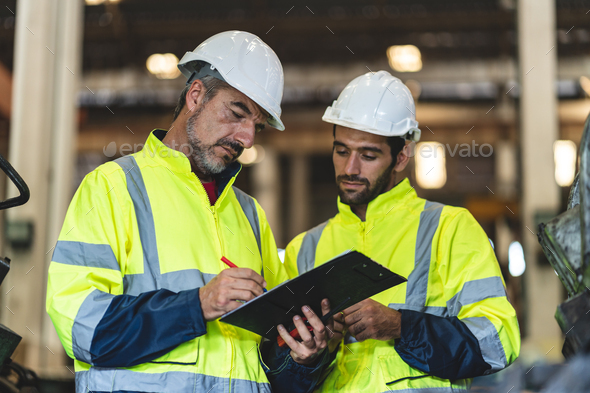 professional male engineer metal worker industrial experienced operator ...