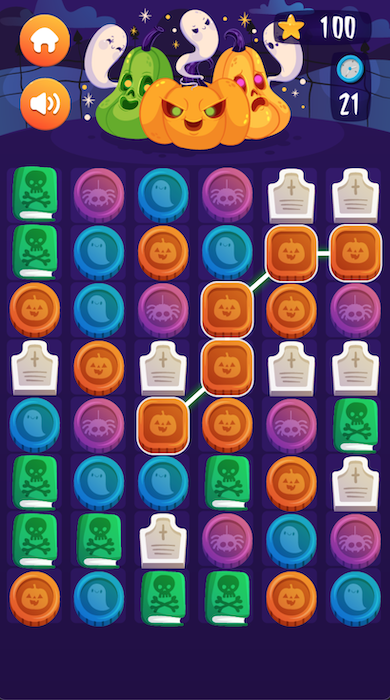 Halloween Connect Trick Or Treat Game HTML5,Construct 3 by hvgragame