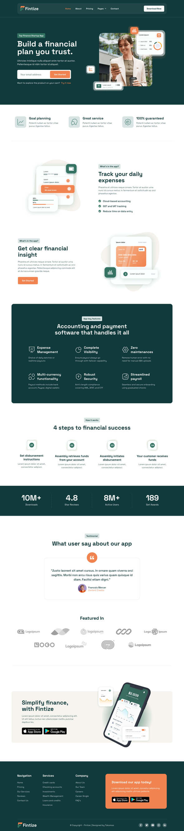 Fintize - Business & Finance Startup Elementor Template Kit by tokomoo