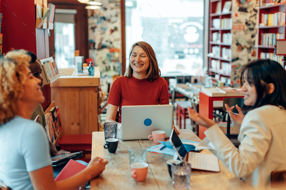 young people sitting cooperating together Stock Photo by carlo_p ...