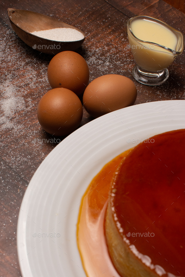 Flan . Quesillo. creme brulee. Milk and egg dessert. Egg tart. Dessert ...