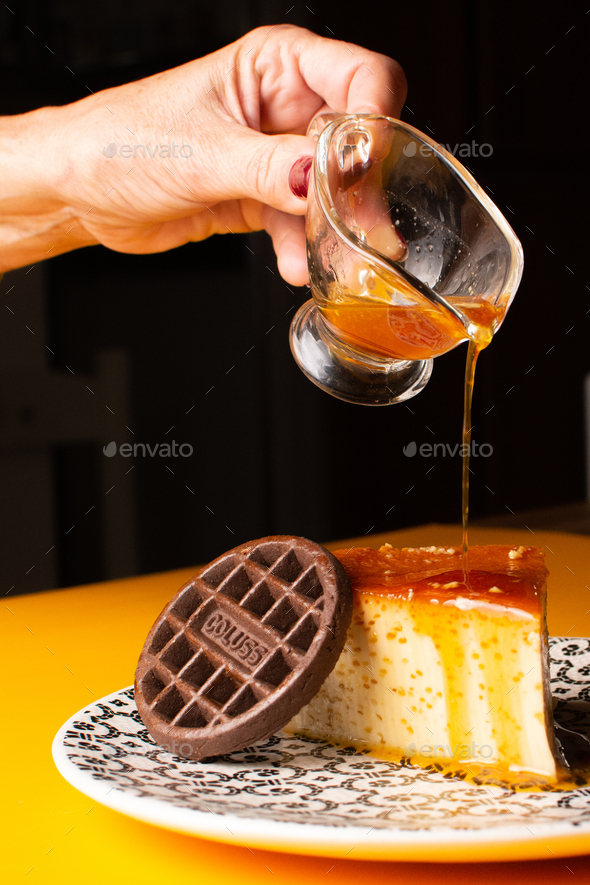 Flan . Quesillo. creme brulee. Milk and egg dessert. Egg tart. Desert ...