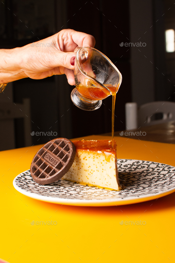 Flan . Quesillo. creme brulee. Milk and egg dessert. Egg tart. Desert ...