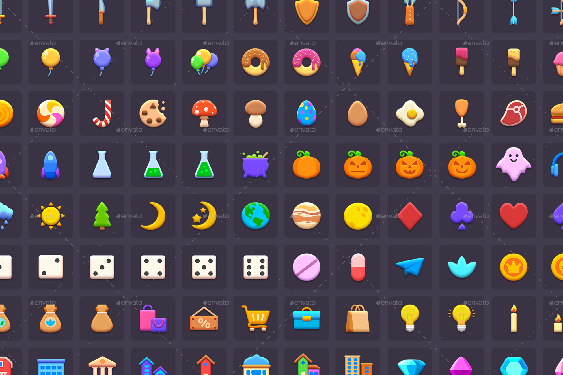 Flat Icons, Game Assets | GraphicRiver
