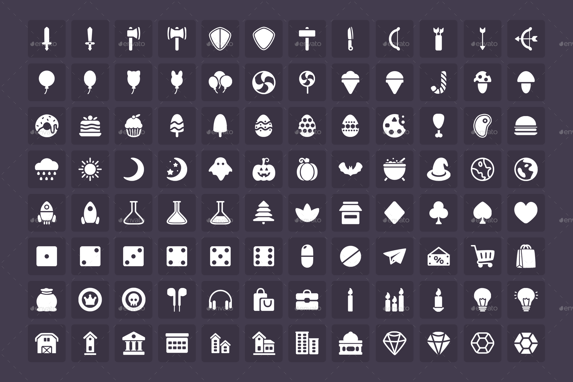 Flat Icons, Game Assets | GraphicRiver