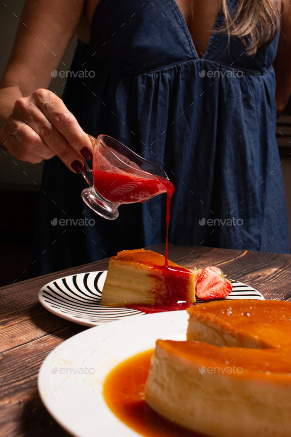 Flan. Quesillo. creme brulee. Milk and egg dessert. Egg tart. Desert ...