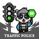Cute Raccoon Traffic Police, Vectors | GraphicRiver