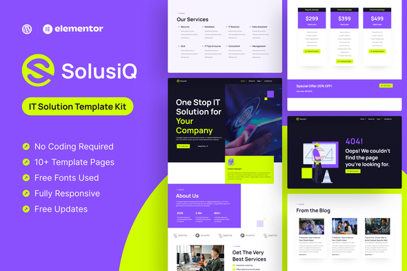 SolusiQ - IT Solution Elementor Pro Template Kit by Vadovastd | ThemeForest
