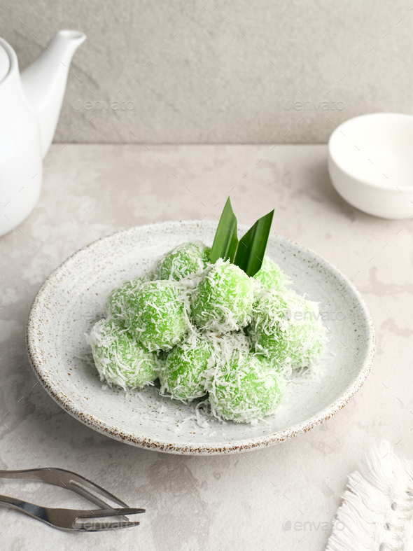 Klepon is Indonesian popular traditional snack Stock Photo by tyasindayanti
