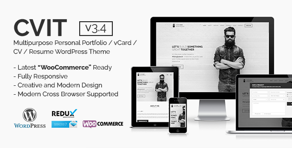 CVIT | Multipurpose Personal Portfolio / vCard / CV / Resume WordPress ...