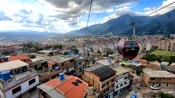 View from the Metrocable cable car, Palo Verde, Caracas, Venezuela ...