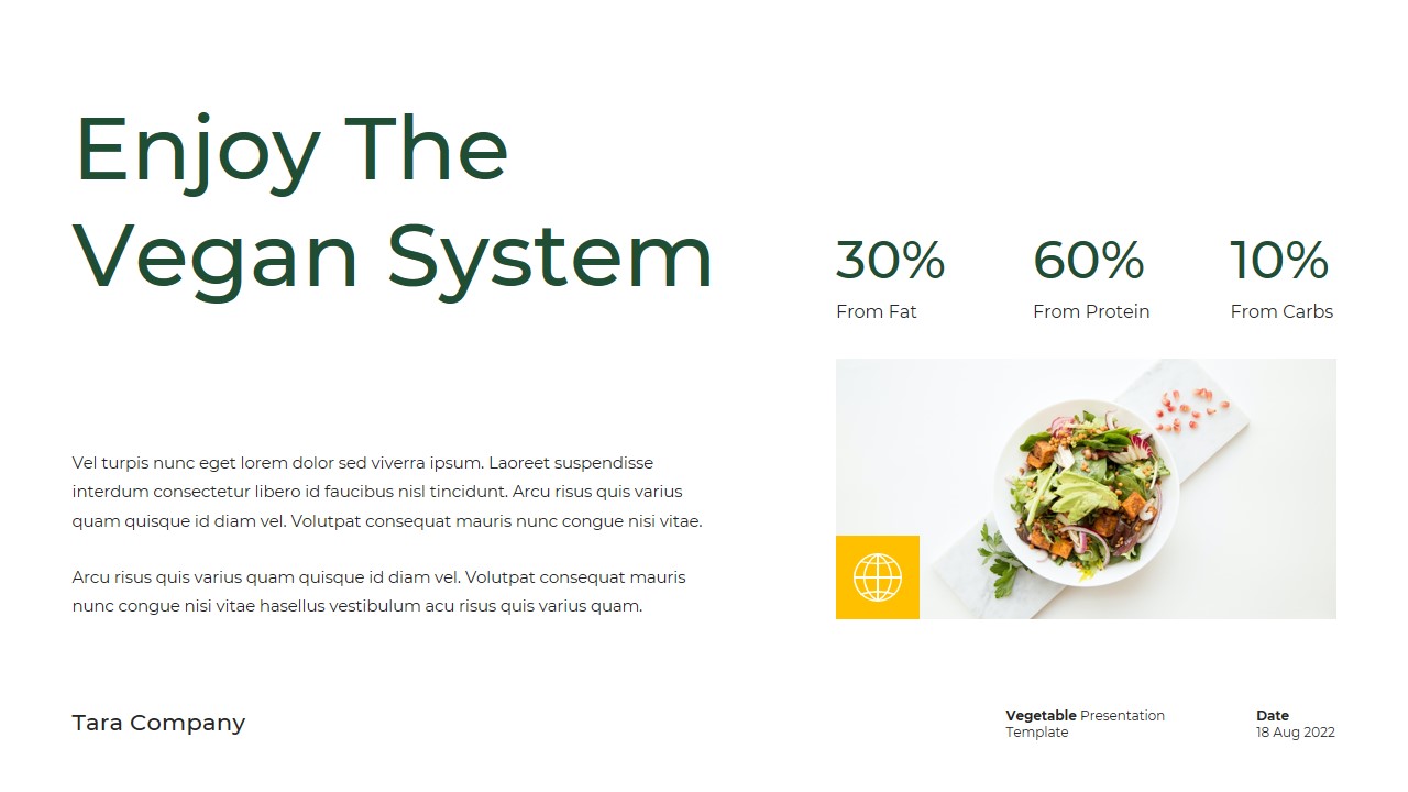 Creative White Green Healthy Food Presentation, Presentation Templates