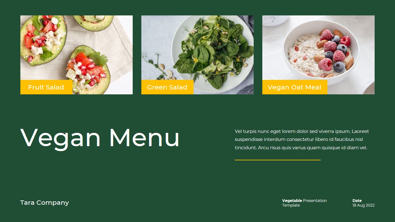 Creative White Green Healthy Food Presentation, Presentation Templates