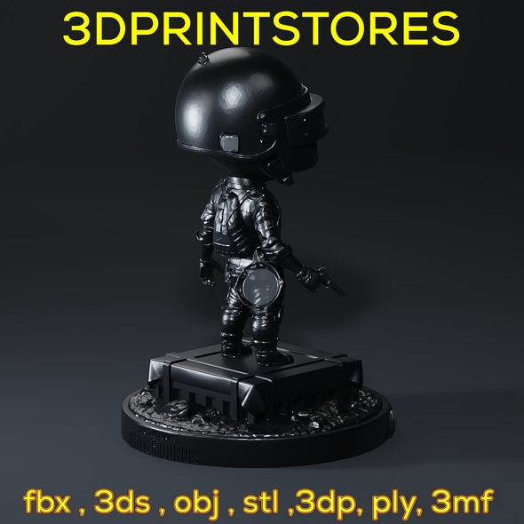 PubG Bobble Head Ready to 3d print by cgsage743 | 3DOcean