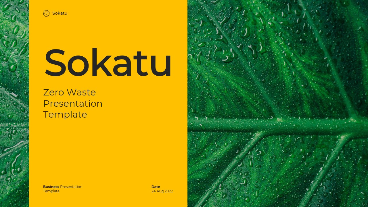 Modern Green Yellow Zero Waste Presentation, Presentation Templates