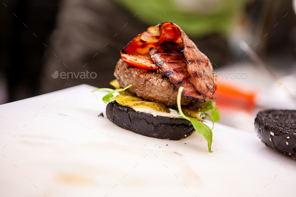 Fine burger dish made by chef cook Stock Photo by DC_Studio | PhotoDune
