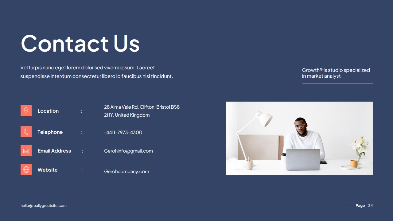 Dark Blue Red Company Profile Presentation, Presentation Templates