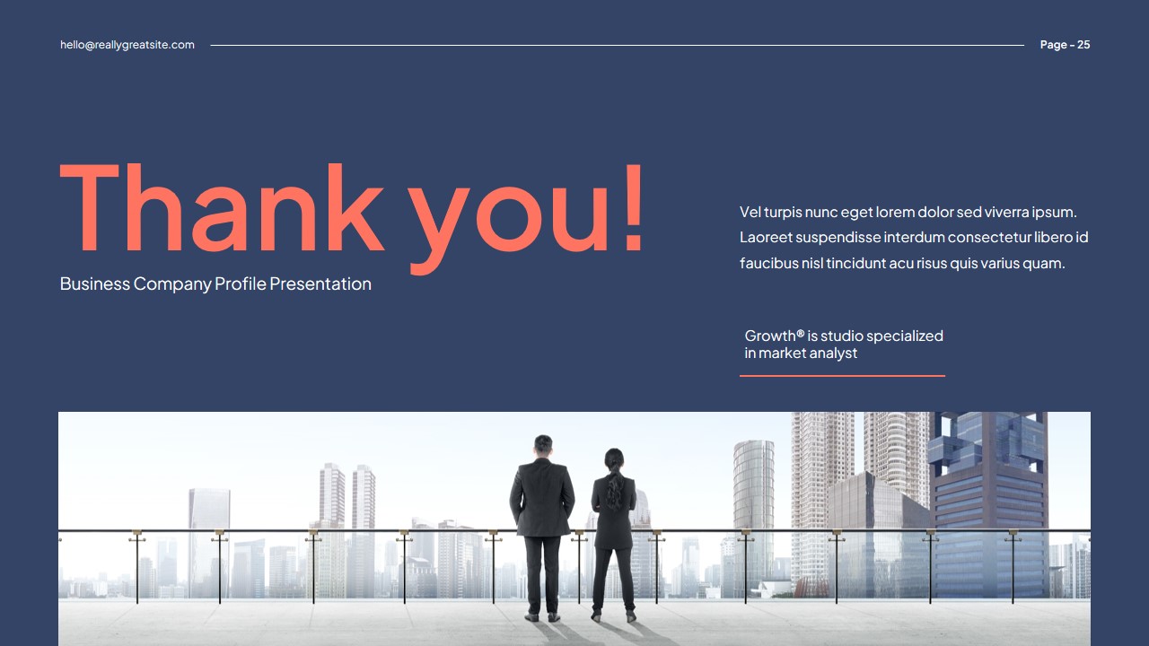 Dark Blue Red Company Profile Presentation, Presentation Templates
