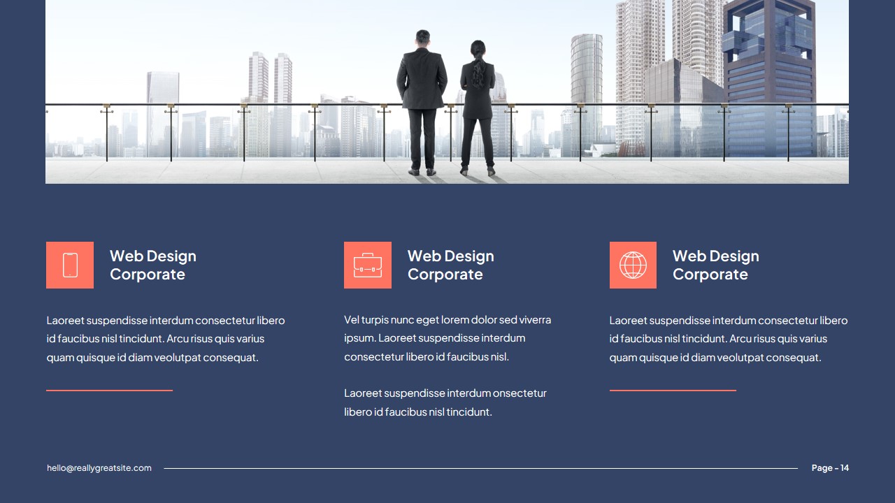 Dark Blue Red Company Profile Presentation, Presentation Templates