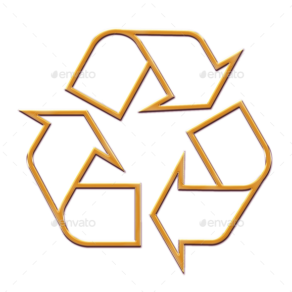 3d illustration golden Recycle Symbol Stock Photo by ozaiachin | PhotoDune