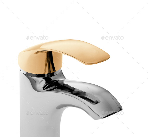 water-supply faucet mixer for water isolated on white background Stock ...