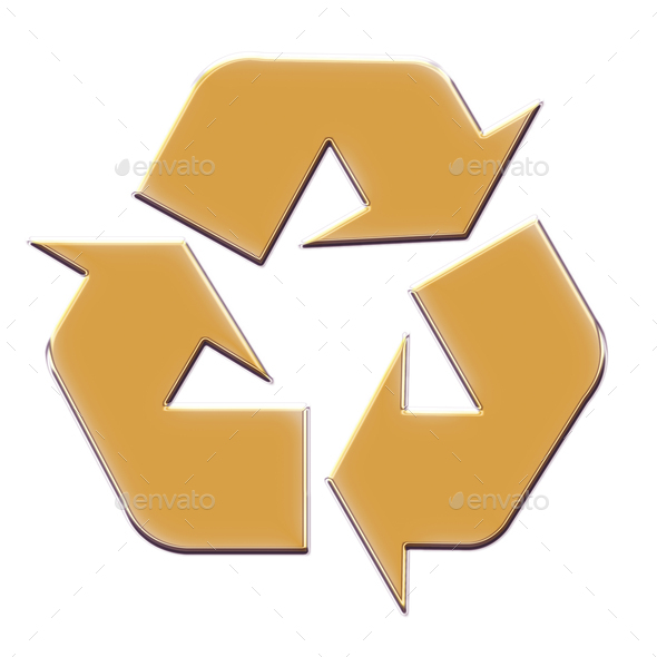 3d illustration golden Recycle Symbol Stock Photo by ozaiachin | PhotoDune