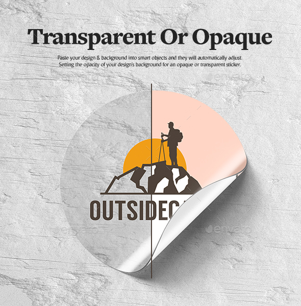 Transparent Sticker Mockup, Graphics | GraphicRiver
