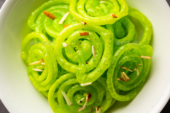 Green Jalebi mithai or sweet from India, a Twist to a traditional ...
