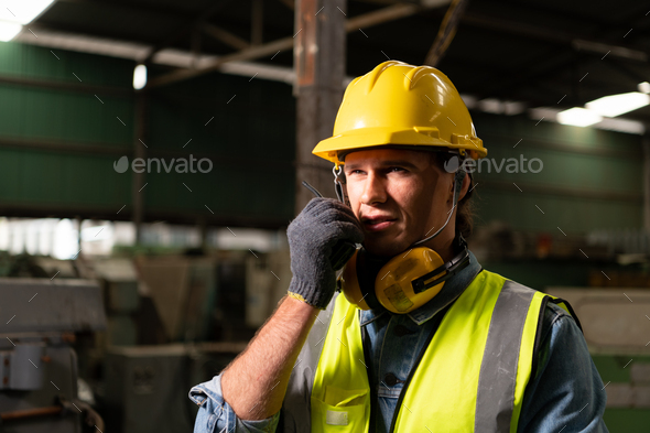 Chief mechanical engineer working in a mechanical factory Stock Photo ...