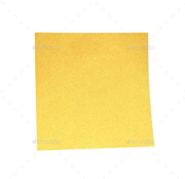 Yellow stick note isolated on white background Stock Photo by ozaiachin