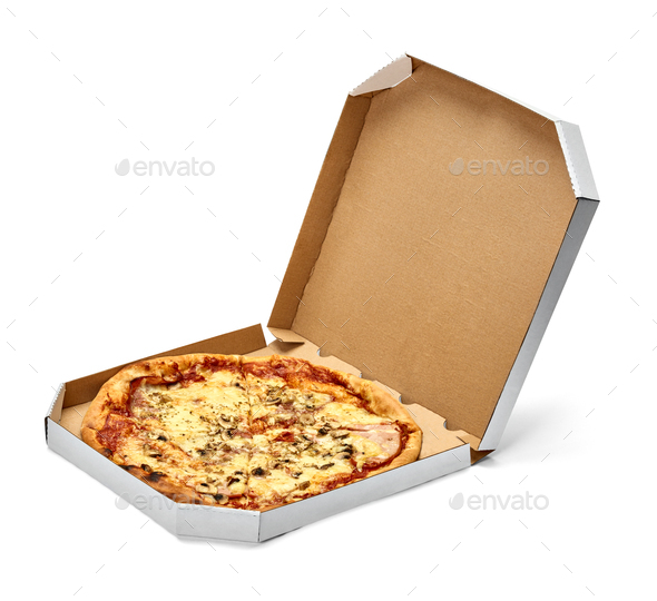 pizza box food cardboard delivery package meal dinner lunch Stock Photo ...