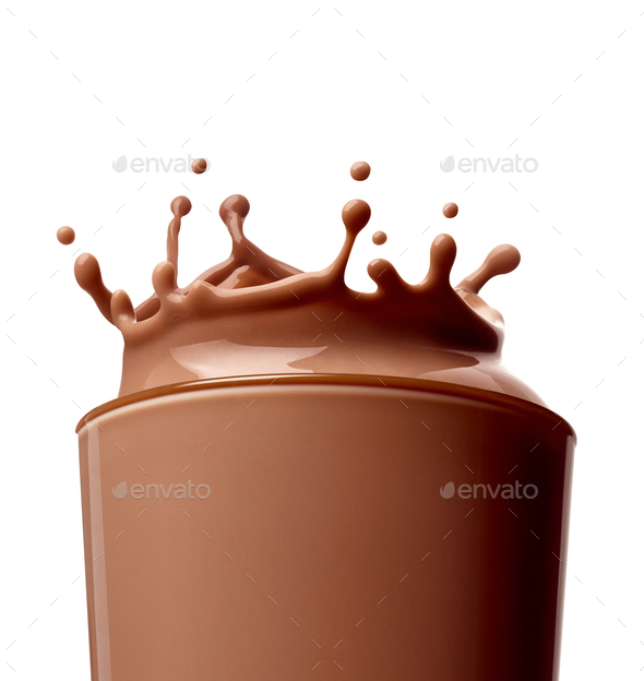 chocolate milk drink splash glass Stock Photo by dvatri | PhotoDune