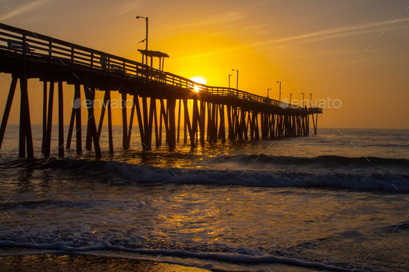 Virginia Beach sunrise Stock Photo by hokietim | PhotoDune
