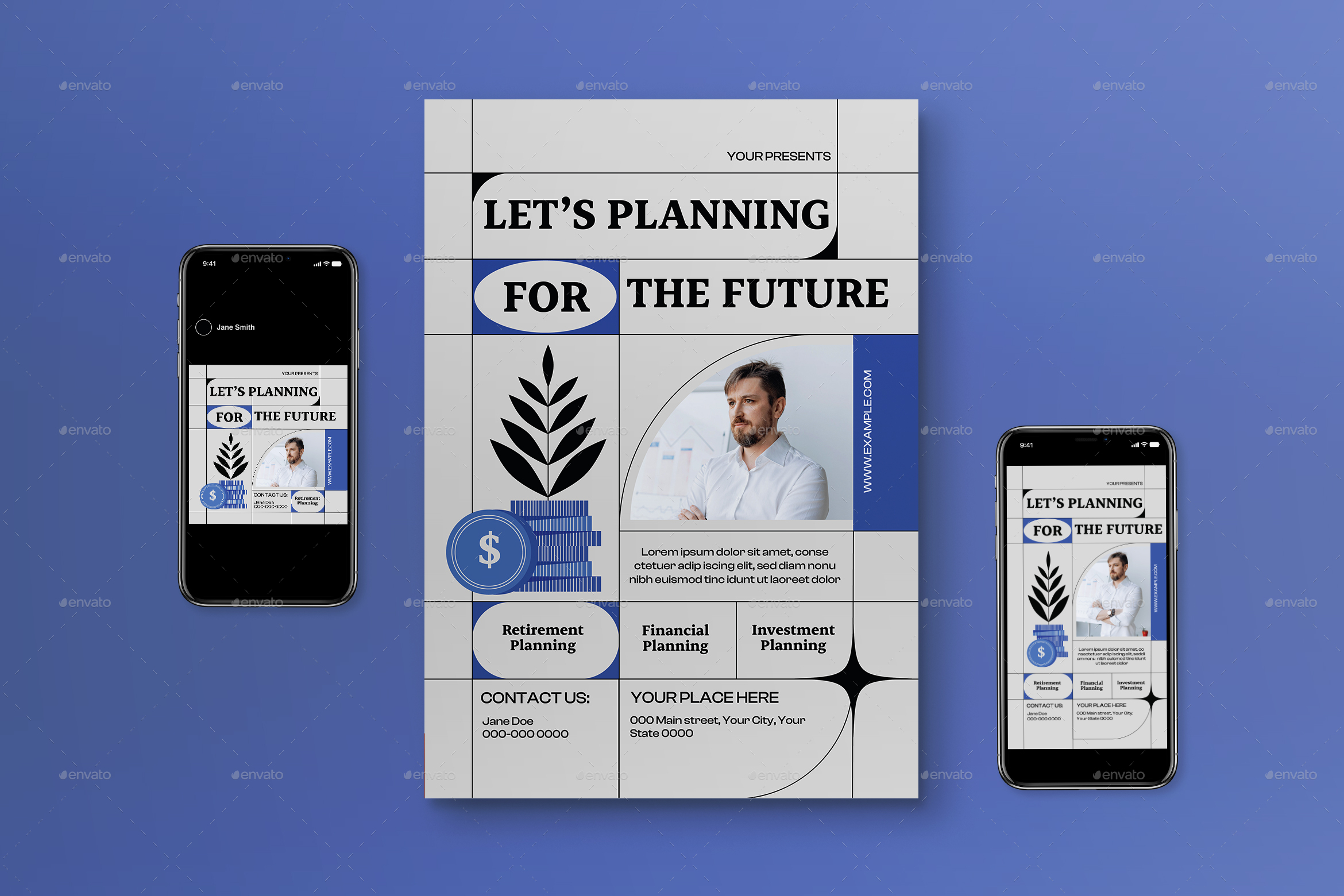 Grey Modern Financial Flyer Set by graphicook | GraphicRiver