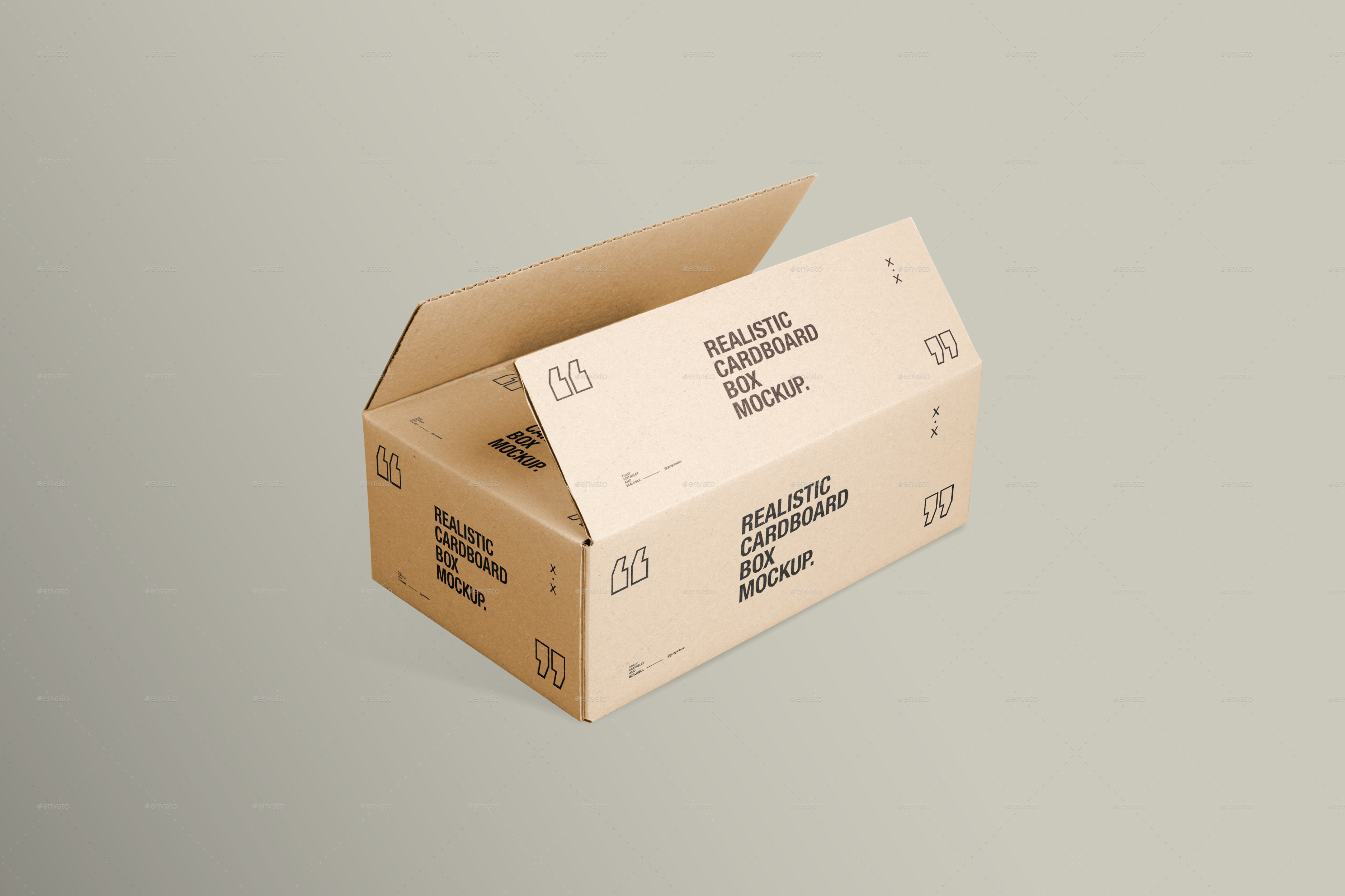 Open Cardboard Box Mockup, Graphics | GraphicRiver