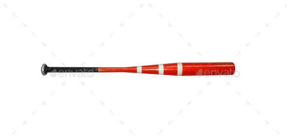 Red baseball bat isolated on white background Stock Photo by ozaiachin