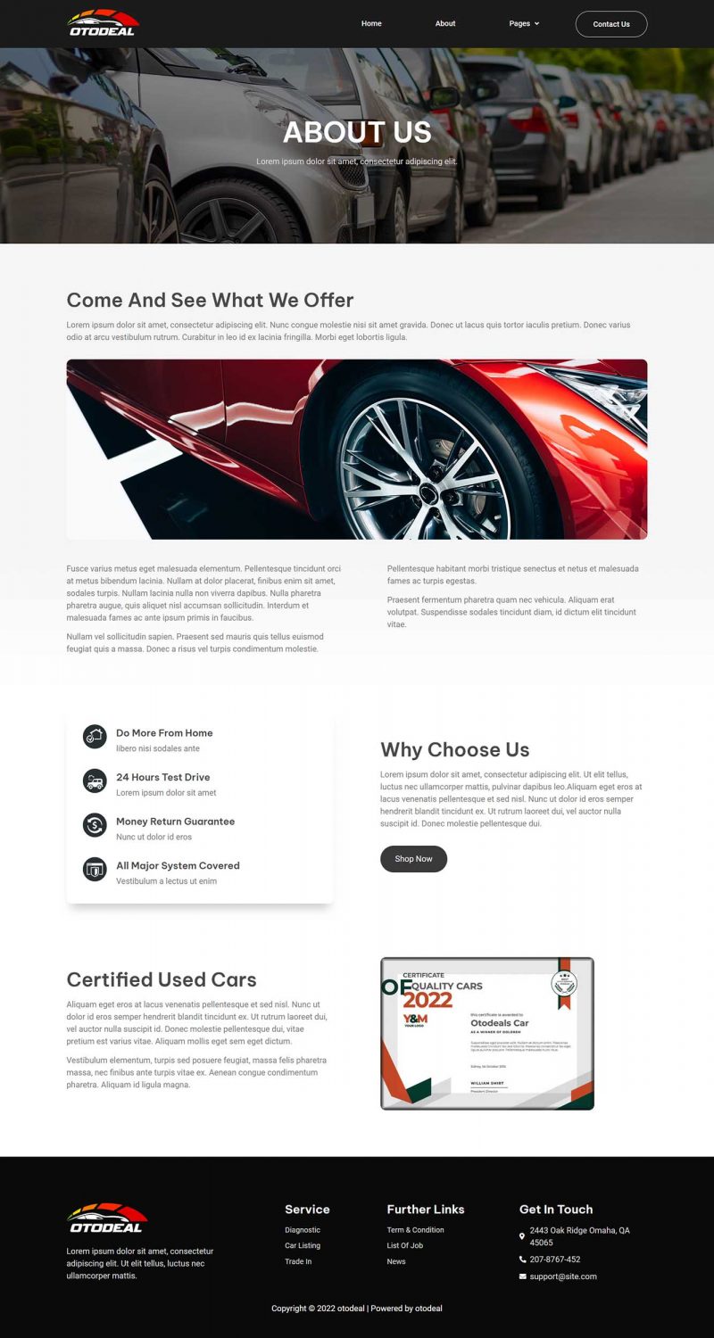 Otodeal - Used Car Dealer Elementor Template Kit by Kitpro | ThemeForest