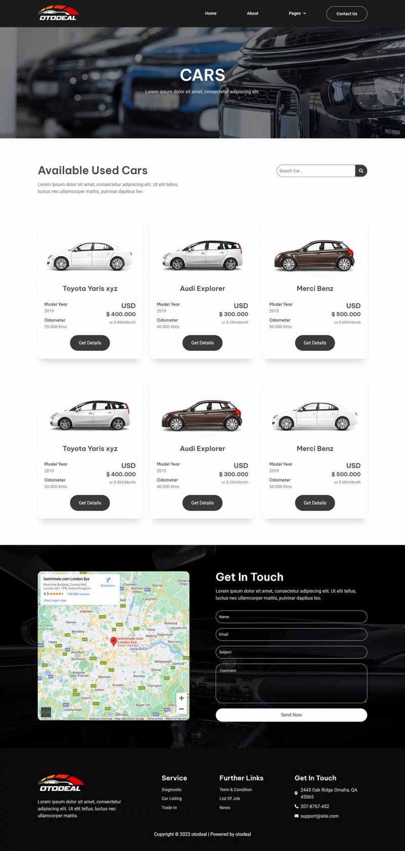 Otodeal - Used Car Dealer Elementor Template Kit by Kitpro | ThemeForest