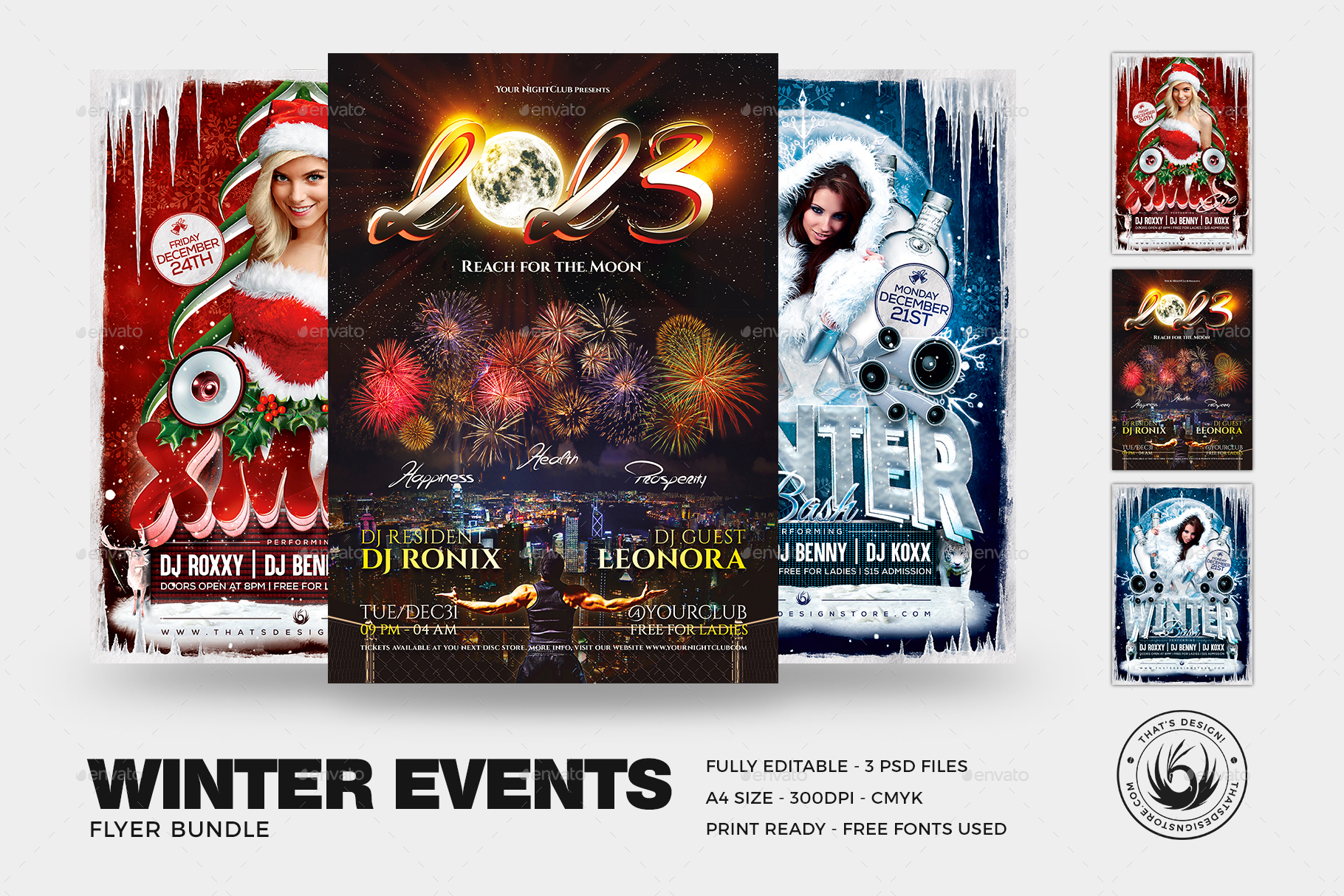 Winter Events Flyer Bundle V1, Print Templates | GraphicRiver