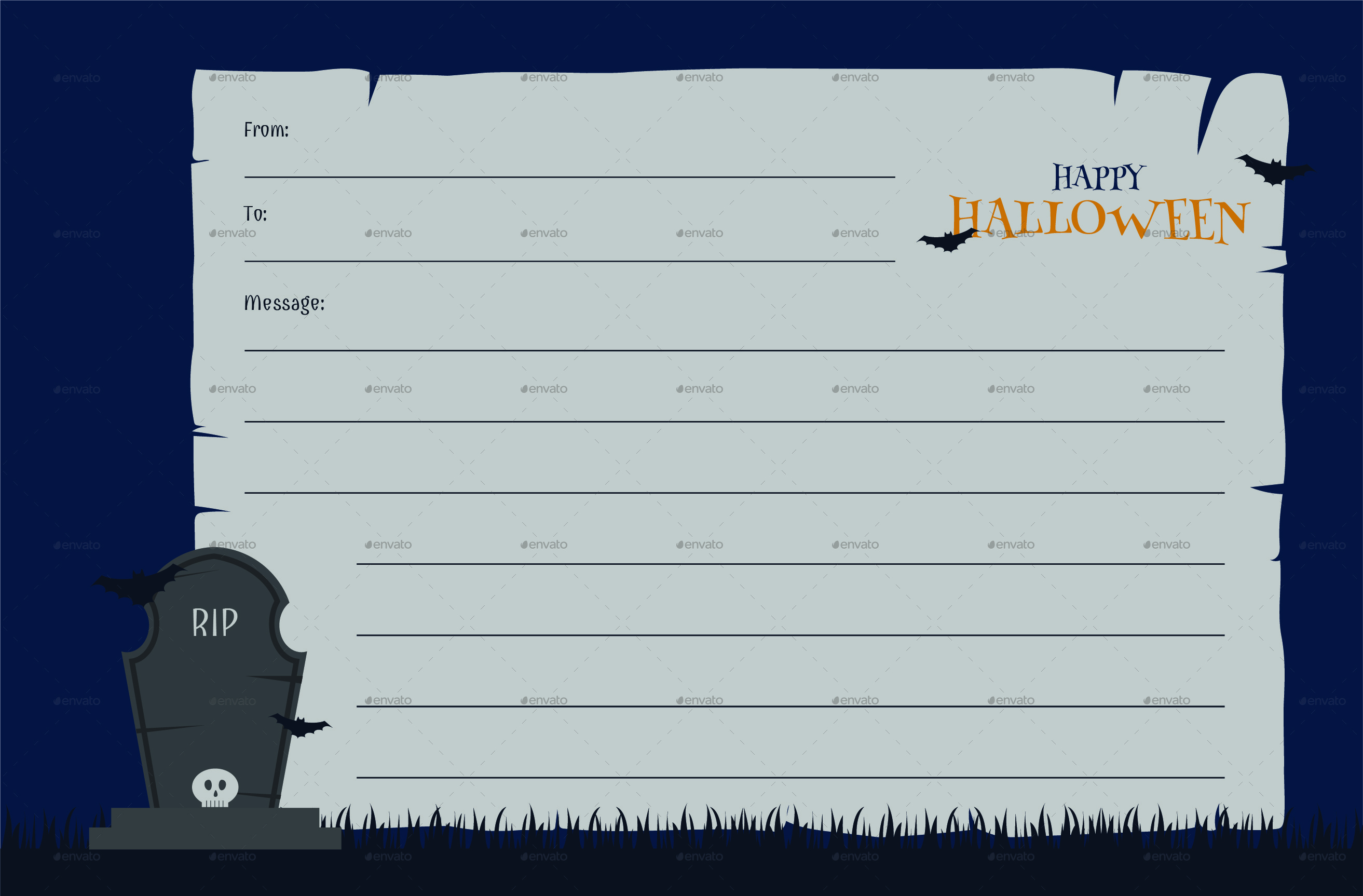 Halloween Greeting Card, Print Templates | GraphicRiver