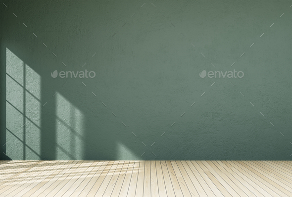 Empty room color wall and decorated with wooden floors. Stock Photo by ...