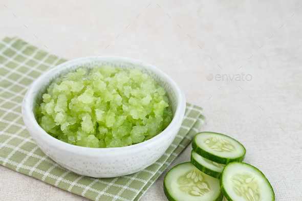 Organic cucumber pulp juice, squeezed from a slow juicer Stock Photo by ...