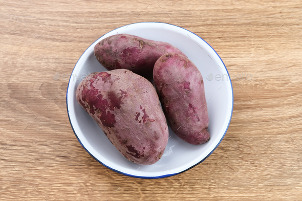 Organic Purple Sweet Potato (ubi ungu) Stock Photo by tyasindayanti