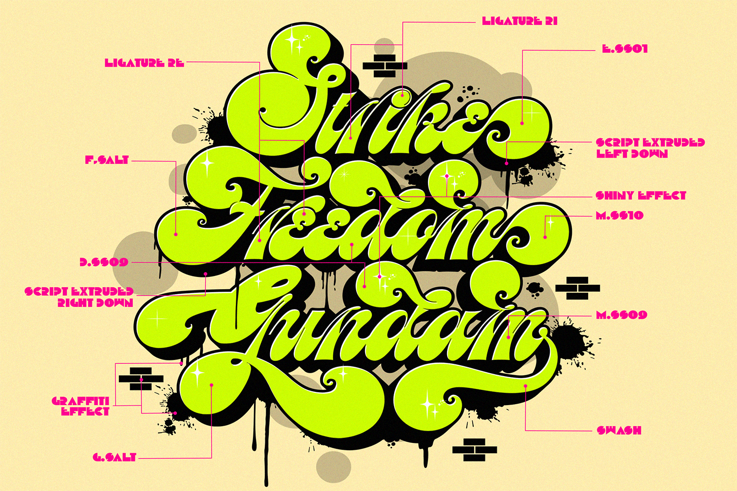 Meastro Pro Pack | Layered Retro Font by Faptype | GraphicRiver