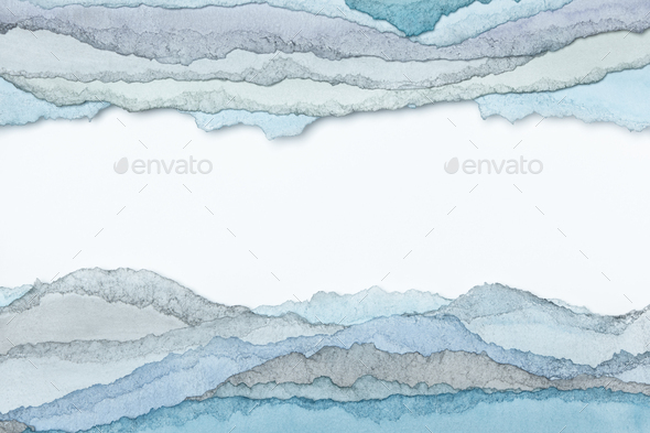Abstract texture background. Layers of watercolor painted paper. Torn ...